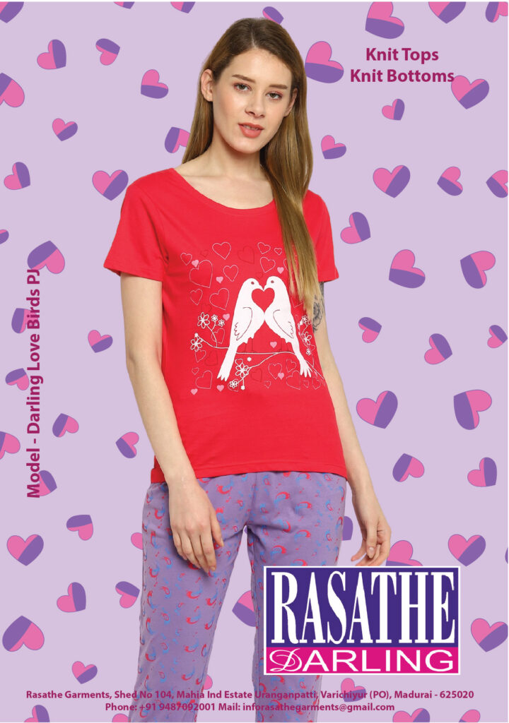Rasathe Darling Pyjama Darling Love Birds PJ – Rasathe Darling